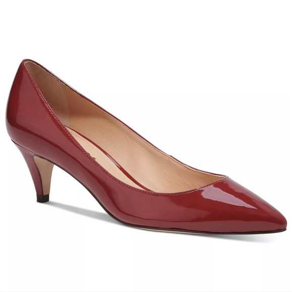 Coach | Shoes | New Coach Womens Sloane Kitten Heel Pumps Cherry Red ...
